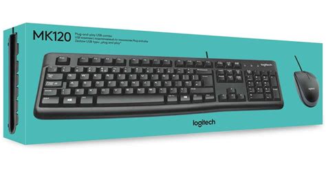 Logitech Mk120 Durable And Spill Resistant Comfortable And Full Size Usb Wired Keyboard And Mouse