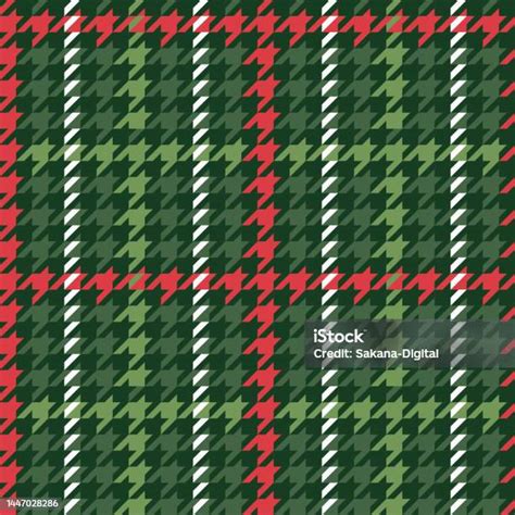 크리스마스트 색상 원활한 하운드투스 벡터 패턴 고전적인 영어 체크 무늬 텍스타일 디자인 양모에 대한 스톡 벡터 아트 및 기타