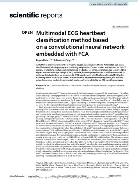 Pdf Multimodal Ecg Heartbeat Classification Method Based On A
