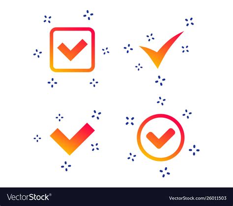 Check Signs Checkbox Confirm Icons Royalty Free Vector Image