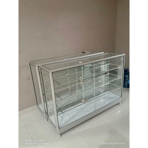 Jual Etalase Kaca Alumunium Ukuran 1 9 M 1 5 M 1 M Lemari Kaca Shopee Indonesia