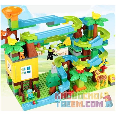 Feelo 1608 Xếp Hình Kiểu Lego Duplo Duplo Large Beads Slide On Tree