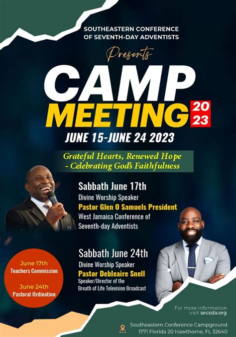 Regional Conferences Camp Meetings 2023 Schedule Office For Regional