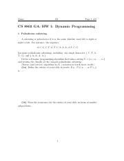 DP Hw1 Template Pdf Name ID Page 1 Of 6 CS 8803 GA HW 1 Dynamic Programming 1 Palindrome