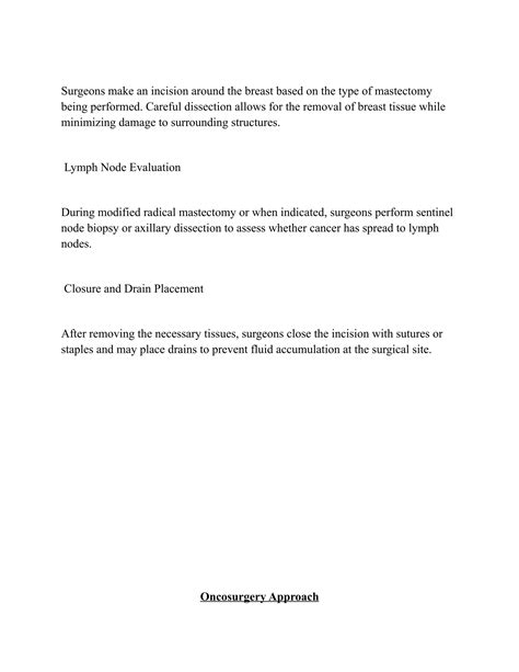 Mastectomy And Oncosurgery Definition Types Docx