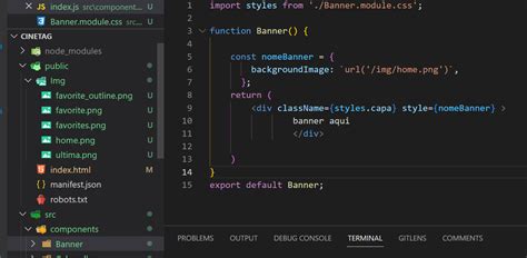 Banner não aparece quando declarado no jsx React praticando React Js Alura Cursos