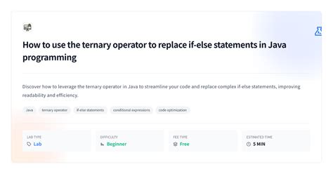 How To Use The Ternary Operator To Replace If Else Statements In Java Programming Labex