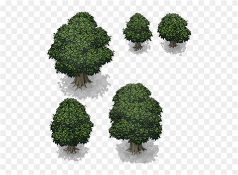 Green Trees With Shadows For Parallax Mapping Or Rpg Rpg Maker Mv Tree Tileset Hd Png