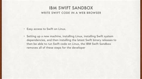 Swift On Ibm Bluemix Ppt