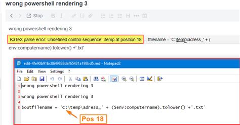 Notes With Code Snippets Are Not Rendered Correct And Show Katex Parse Error · Issue 4355