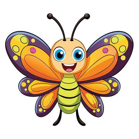 Colorful Butterfly Cartoon Illustration 55357647 Vector Art At Vecteezy