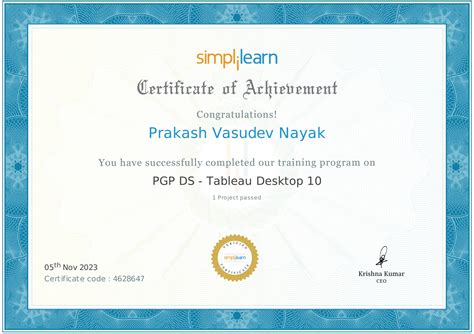 Certificate Of Completion Pg Ds Tableau Training Certificate Code 4628647pdf