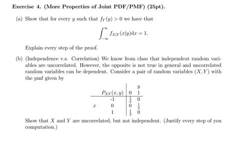 Solved Exercise 4 More Properties Of Joint PDF PMF Chegg Com