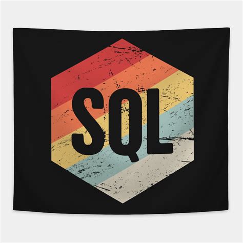 Retro Sql Programming Icon Tapestry Sql Code Lover T