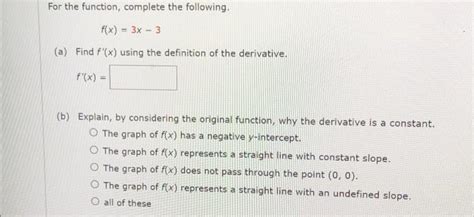 Solved For The Function Complete The Following F X X Chegg Com