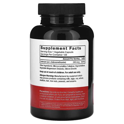 Force Factor Selenium 200 Mcg 120 Vegetable Capsules