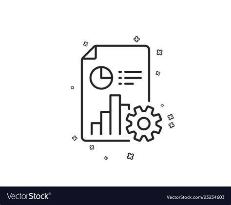 Report Line Icon Column Graph Pie Chart Sign Vector Image