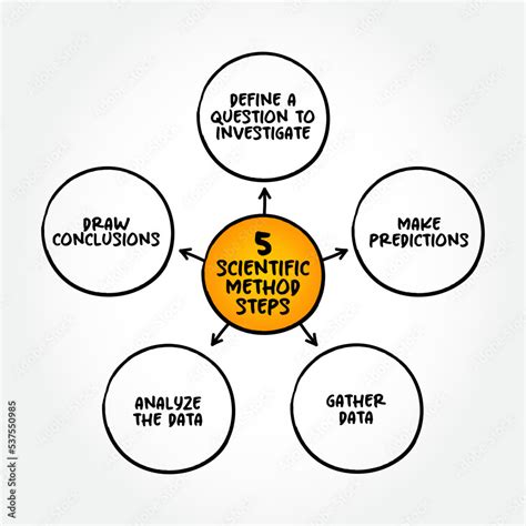 5 Scientific Method Steps Mind Map Text Concept For Presentations And