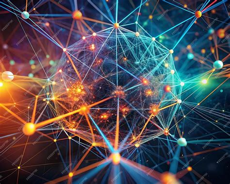 Visualizing Data Flow A Web Of Lines And Nodes Premium Ai Generated Image