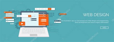 Vector Illustration Flat Computing Background Programming And Coding Web Development And