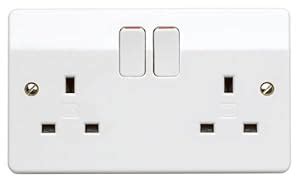 MK Logic Plus K2747 WHI 13A Double Pole Switchsocket 2 Gang Amazon Co Uk DIY Tools