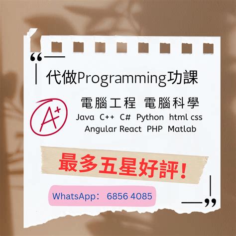 【官方認證商戶】功課代做 Programming Coding 功課 Java C C Python Angular React