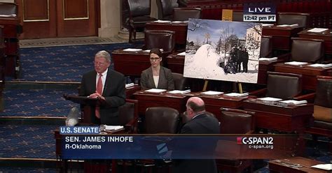 Senator James Inhofe Throws Snowball On Senate Floor C