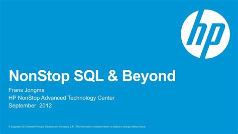 NonStop SQL Beyond Gtug De