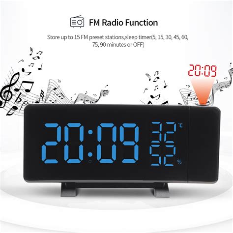Fm Radio Projection Alarm Clock With Dual Alarms S Grandado