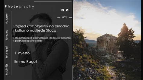 Ju Radimlja Završen Nagradni Foto Natječaj Prvo Mjesto Osvojila Emma