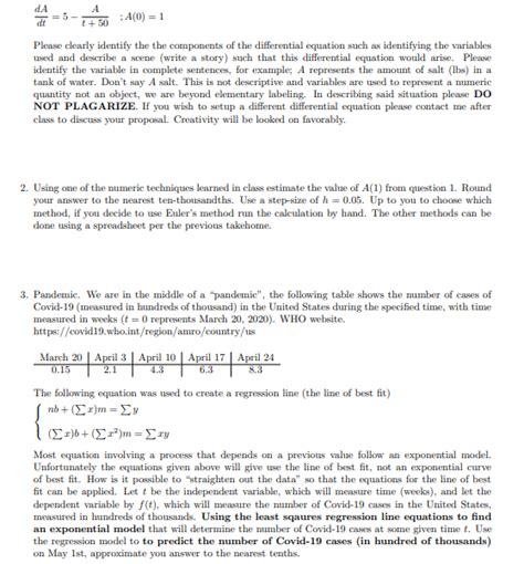 Solved 2 Using One Of The Numeric Techniques Learned In