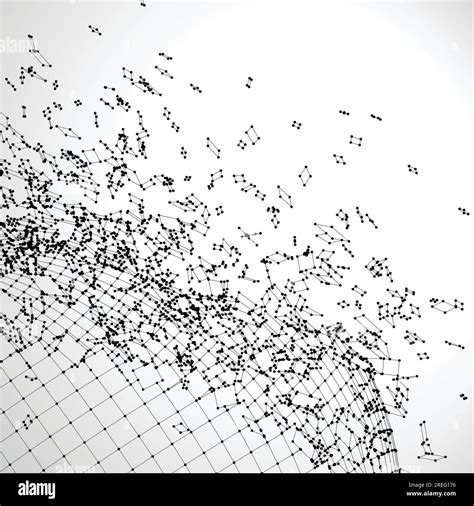 Exploded Grid Made Of Connected Dots Stock Vector Image And Art Alamy