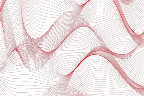 Simple Abstract Red Color Creative Geometric Wavy Line Pattern A Pink And White Abstract