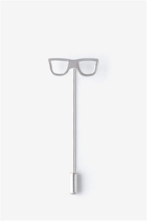 Silver Metal Eyeglasses Lapel Pin