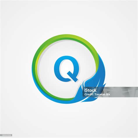 요소 디자인 기호를 위한 둥근 모양의 깃털 아이콘 내부의 문자 Q 로고에 대한 스톡 벡터 아트 및 기타 이미지 로고 원형 0명 Istock