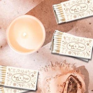 Hand Drawn Personalized Matchboxes Custom Wedding Favors Etsy