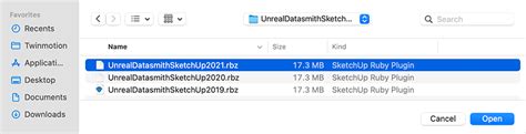 Sketchup Pro 用の Datasmith プラグインを Mac にインストールする Twinmotion ドキュメンテーション