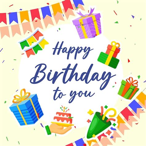 С днем рождения дизайн фона Премиум вектор