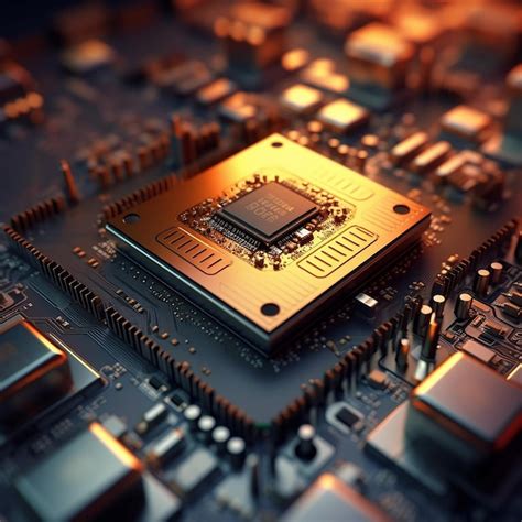 Premium Ai Image A Computer Chip With A Gold Cpu On It