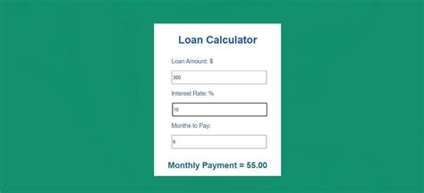 Build A Javascript Loan Calculator With Html And Css Hackernoon