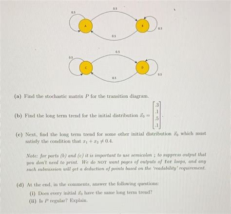 solved a find the stochastic matrix p for the transition