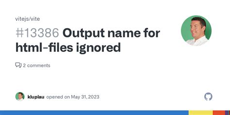 Output Name For Html Files Ignored · Issue 13386 · Vitejs Vite · Github