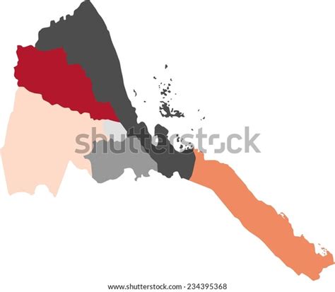 Eritrea Political Map Pastel Colors Stock Vector Royalty Free 234395368 Shutterstock