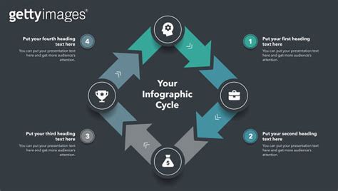 Infographic Cycle Template With Four Steps Dark Version 이미지 2151677590 게티이미지뱅크