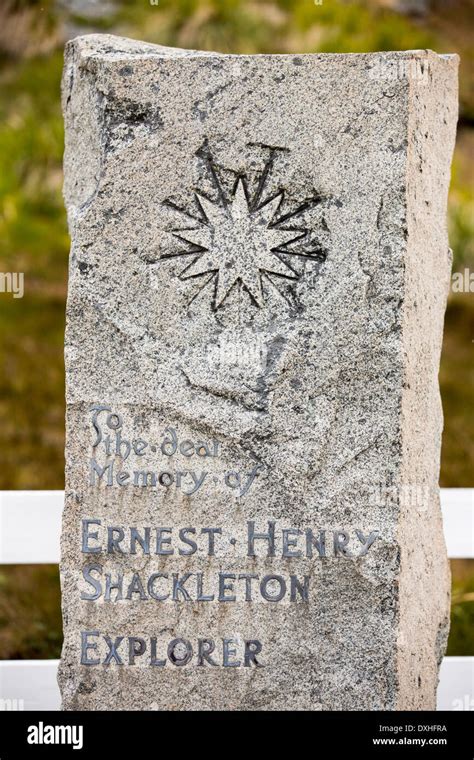 The Grave Of Sir Ernest Shackleton At Grytviken Cemetary On South