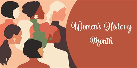 여성 역사의 달 다양한 연령 국적 및 종교를 가진 여성들이 함께 모입니다 수평 핑크 포스터 벡터 여성 역사의 달에 대한 스톡 벡터 아트 및 기타 이미지 Istock