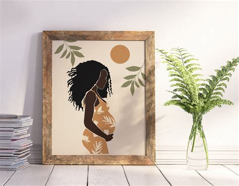 Printable Expecting Mom T African American Black Pregnant Woman