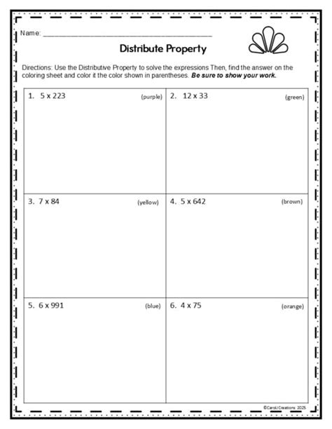 Distributive Property Models To Solving Color By Number Bundle Tpt