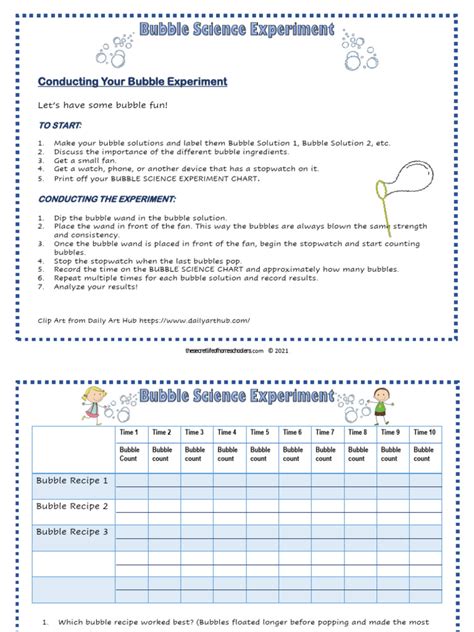 Bubble Science Experiment Pdf