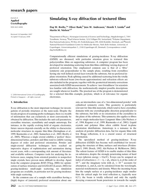 Pdf Simulating X Ray Diffraction Of Textured Films